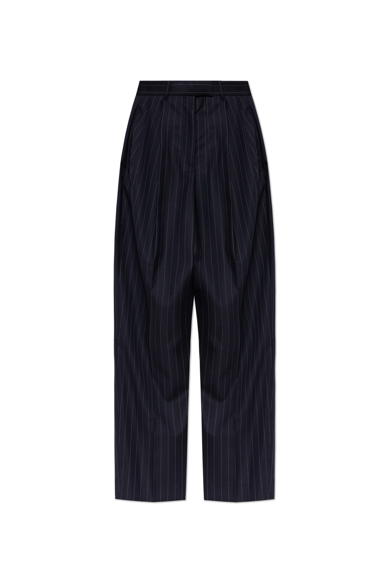 GIVENCHY Givenchy Wool Pleated Pinstriped Trousers